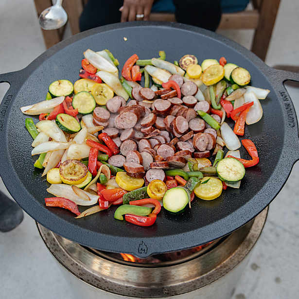 Ranger Cast Iron Wok Top + Hub | Fire Pit Cast Iron Cooking Solo Stove