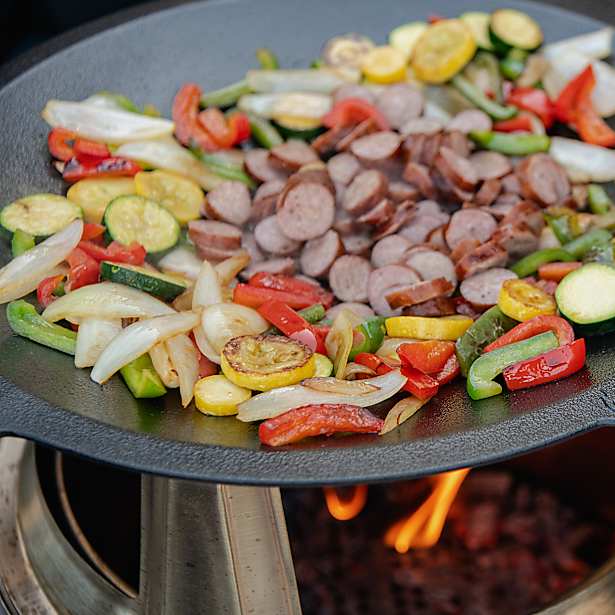 Bonfire Cast Iron Wok Top + Hub | FIre Pit Cooking System Solo Stove